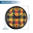 Autumn Color Plaid Pattern Wall Clock 12 Inch Voice Activated Night ...