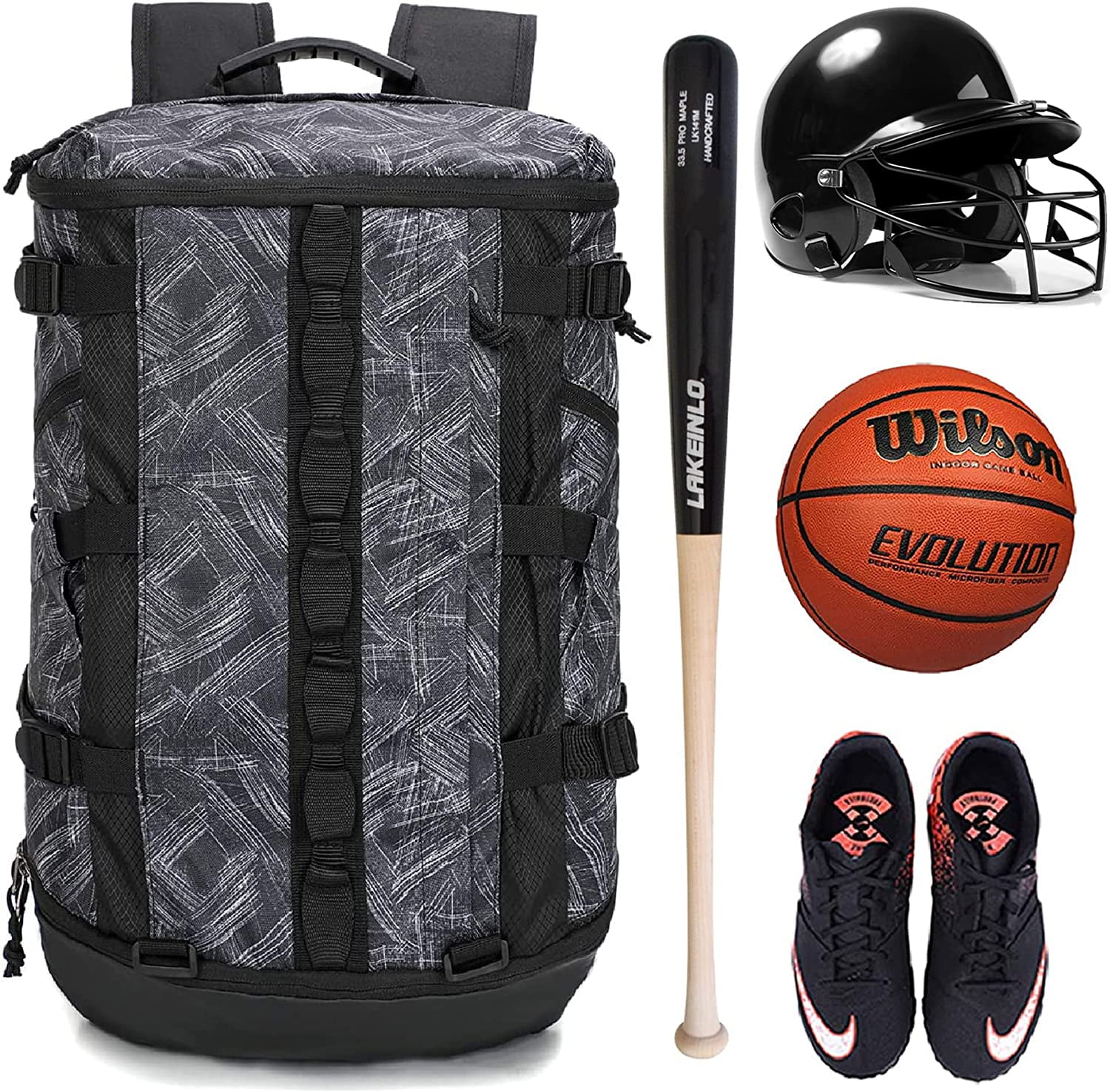 TRAILKICKER Sports Backpack with Ball & Shoe Pocket, Laptop Compartment ...