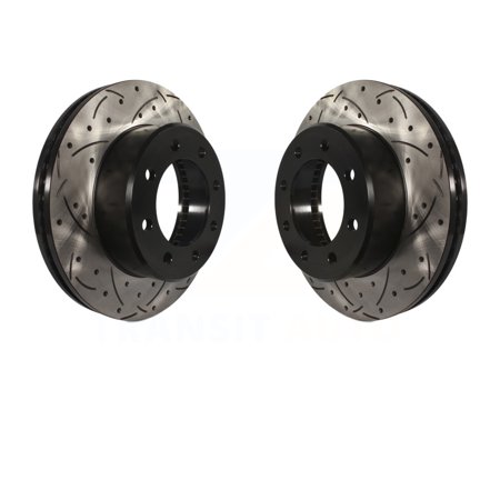 Front Coated Drilled Slotted Disc Brake Rotors Pair For Ram 2500 3500 ...