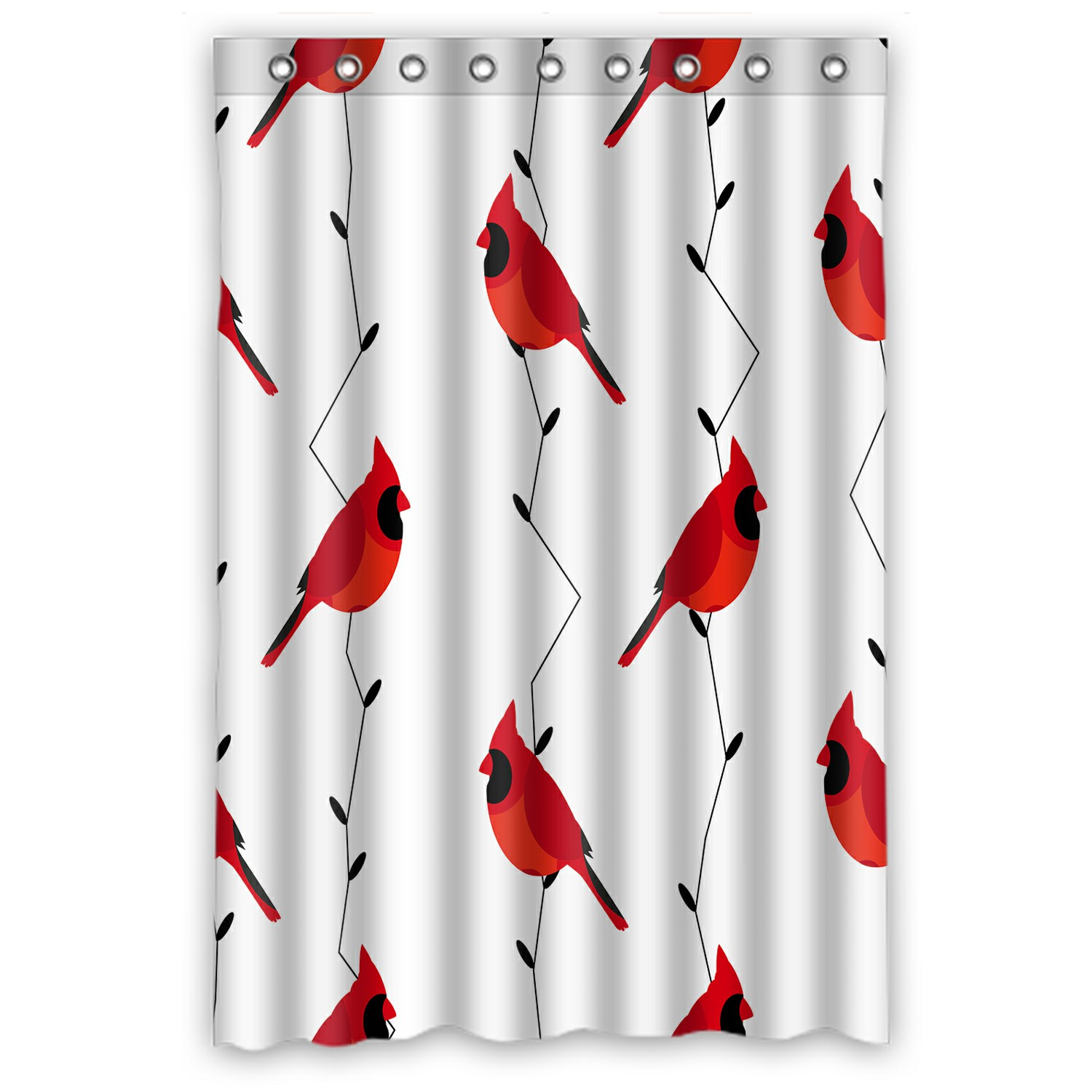 ABPHQTO Red Cardinal Branches Waterproof Polyester Shower Curtain and ...