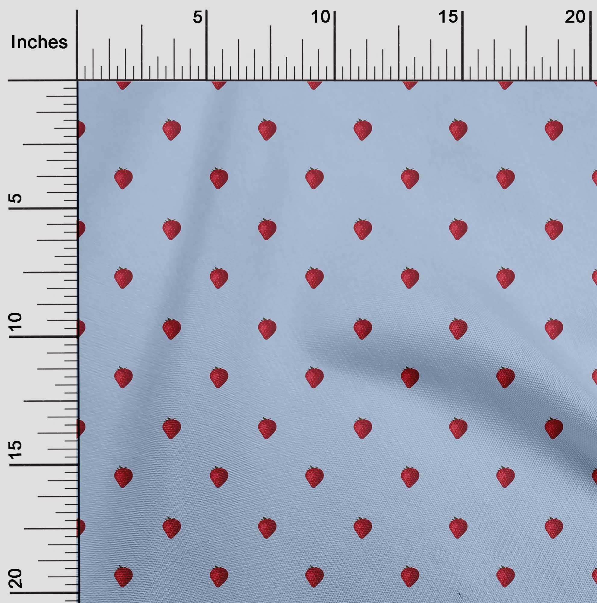 oneOone Silk Tabby Fabric Strawberry Fruit Print Fabric by Yard 42 Inch ...