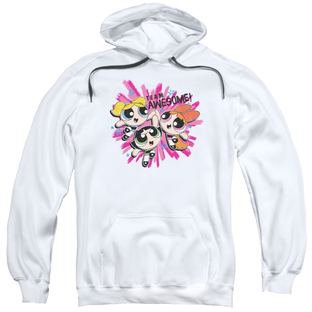 Powerpuff Girls Team Awesome Adult Pullover Hoodie Sweatshirt White ...