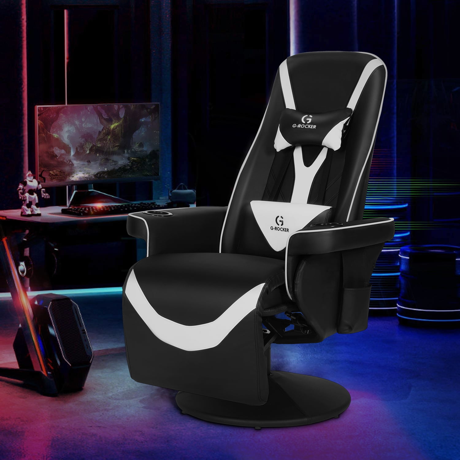 Buy G-ROCKER Queen Throne Video Gaming Recliner Chair, Ergonomic High ...
