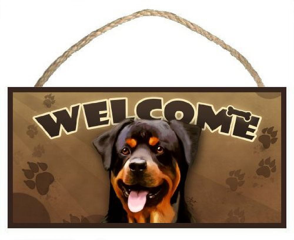 Rottweiler Welcome Dog Sign / Plaque featuring the art of Scott Rogers ...
