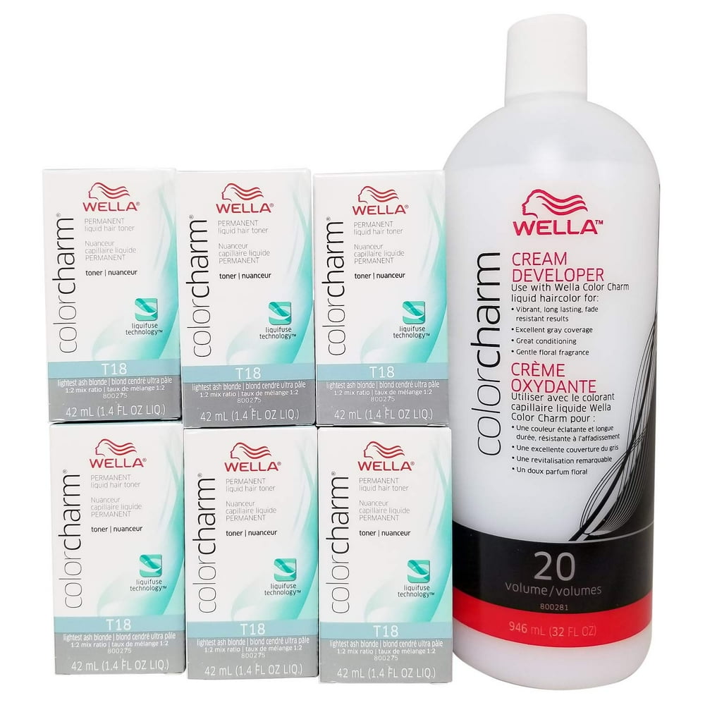 Wella T18 with Color Charm 20 Volume Developer 32oz - Walmart.com ...