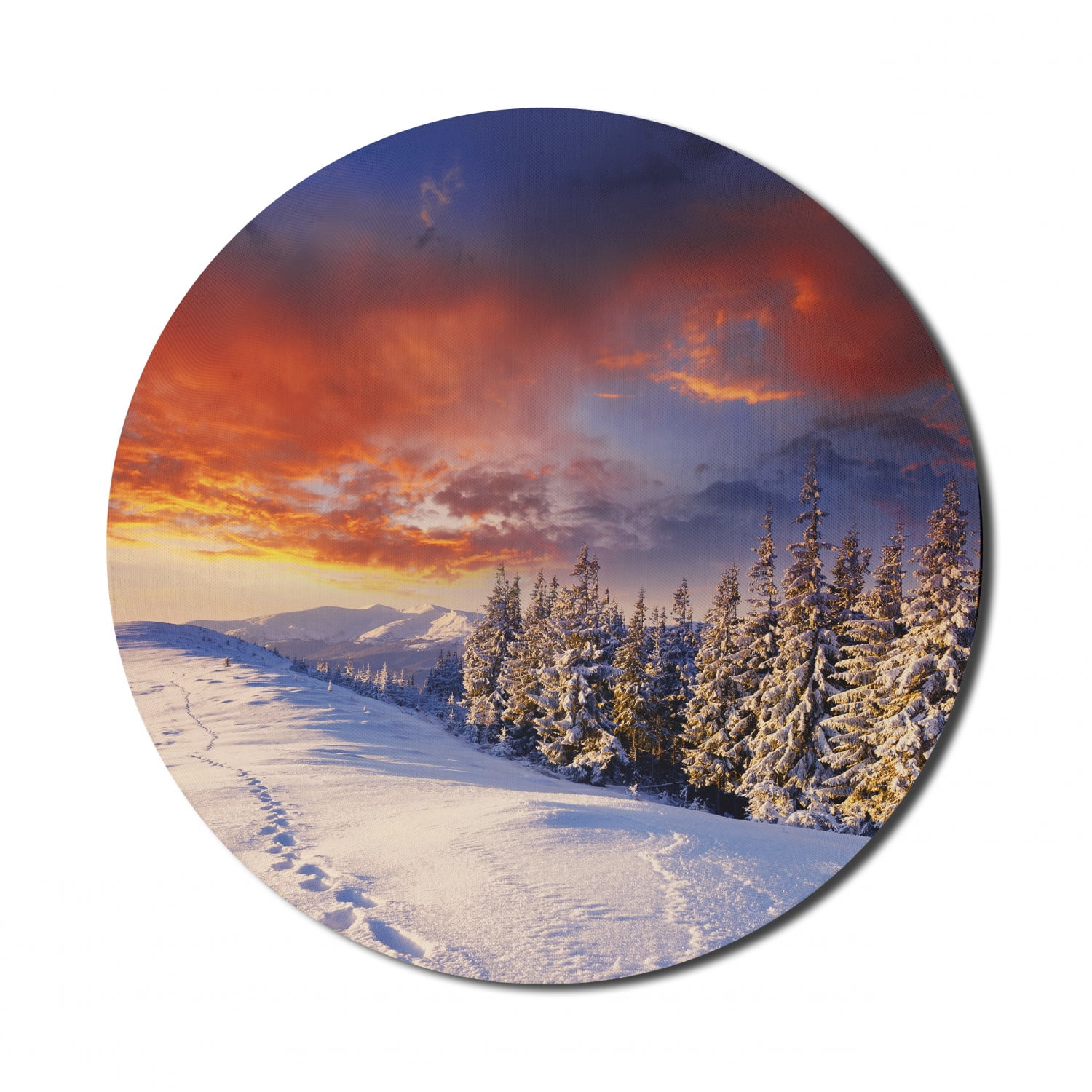 Winter Mouse Pad for Computers, Epic Cloudy Sky over Majestic Mountains ...