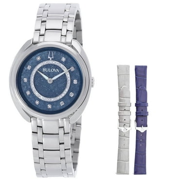 Bulova Rhapsody Quartz Diamond Silver Dial Ladies Watch 97P145 ...