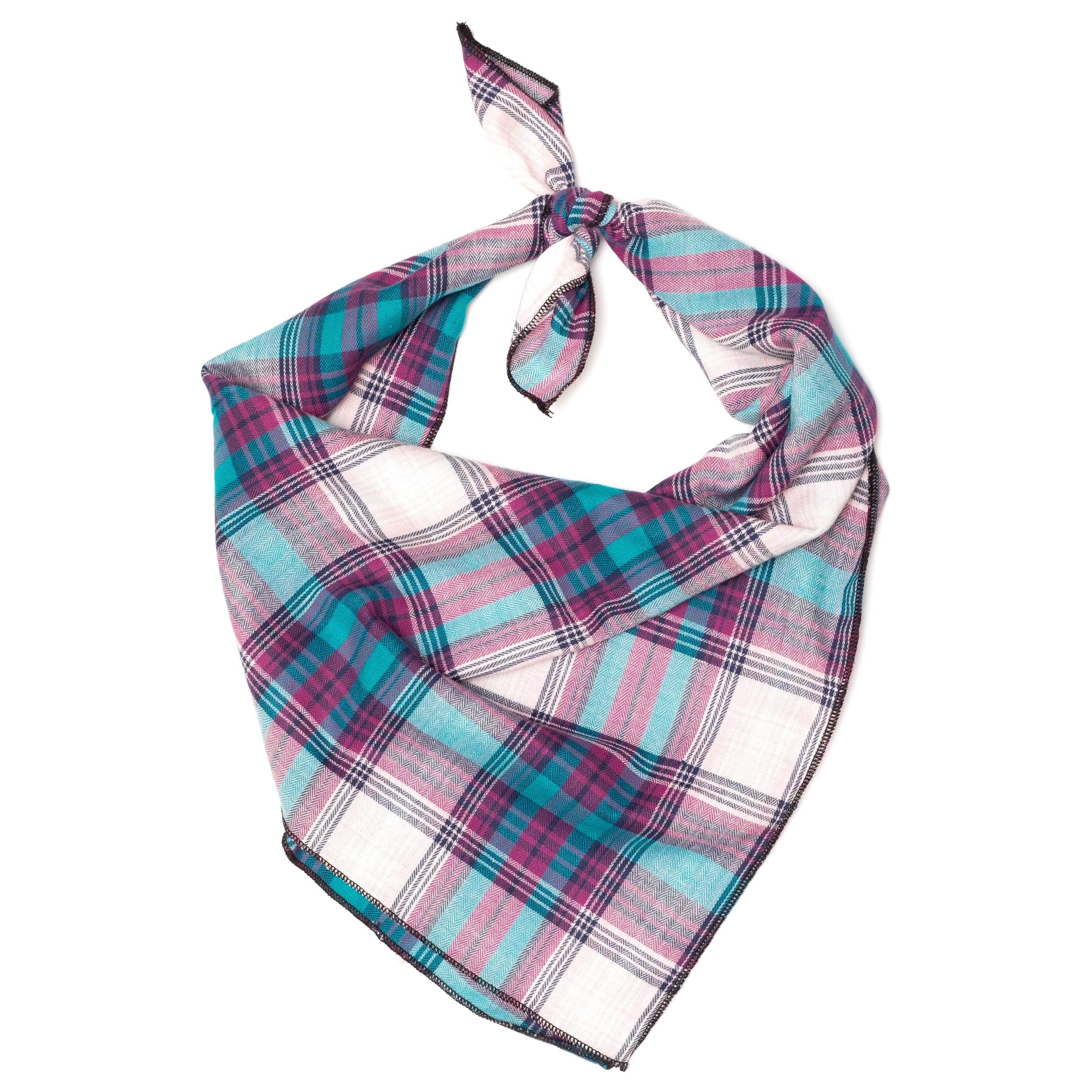 Teal/Purple Plaid Bandana - Walmart.com