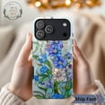Blue Floral Stained Glass Print iPhone Samsung Tough Phone Case ...
