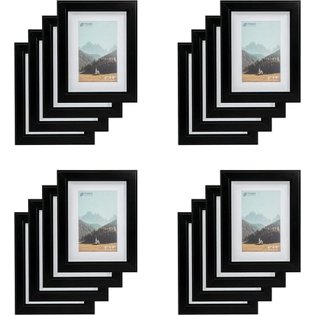 AmPm 16x20 Photo Picture Frame, Black Wood Frame, 2-Pack, with 12x16 ...