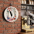 4th of July Round Metal Signs for Outside Patriotic Star Letter V Tin ...