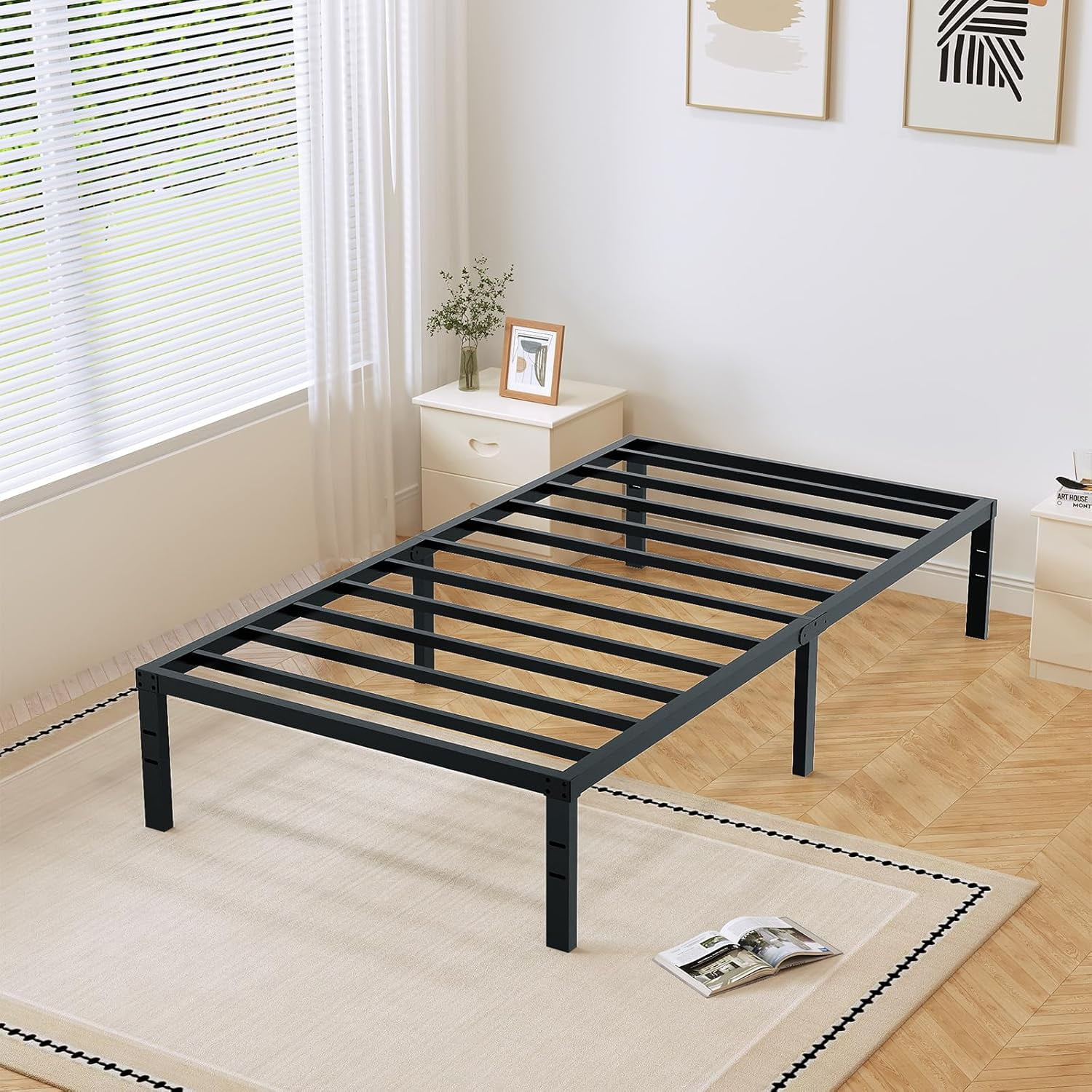 Click here for Wangbasdasd Twin Bed Frame 800lbs Heavy Duty Metal... prices