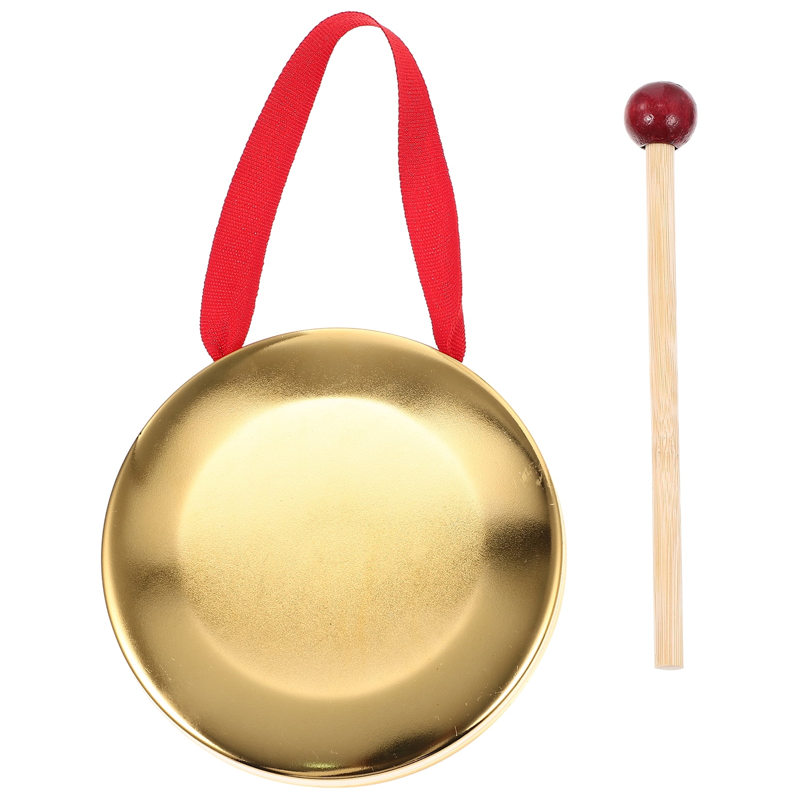 Operageca 1 Set Small Hand Held Gong With Mallet Metal Gong Percussion Instrument 9.00x9.00x1.50cm