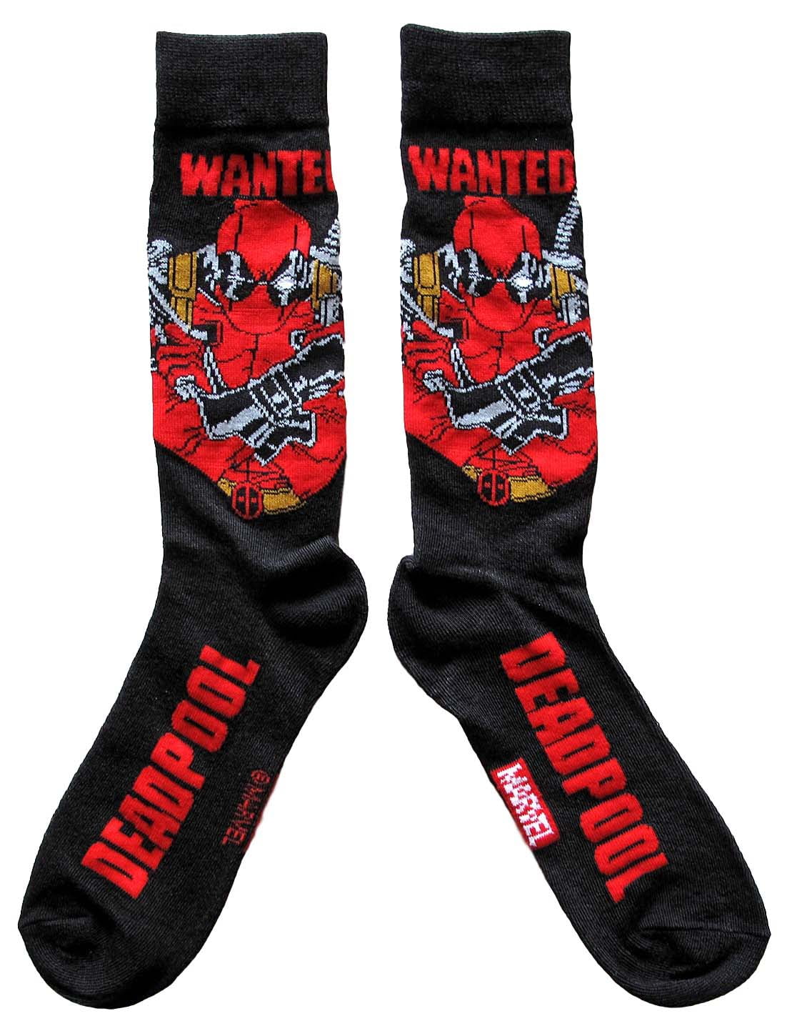 Marvel Deadpool Wanted Men's Crew Socks Shoe Size 6-12 - Walmart.com