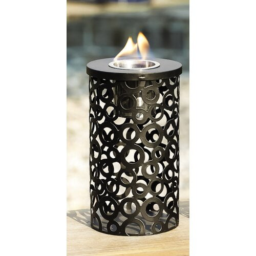 Fireside Hand Glazed Ceramic Fire Burner, Modern Geometrics, Grey ...