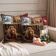 Bear Deer Outdoor Waterproof Pillow Covers, Country Retro Barn Wooden ...