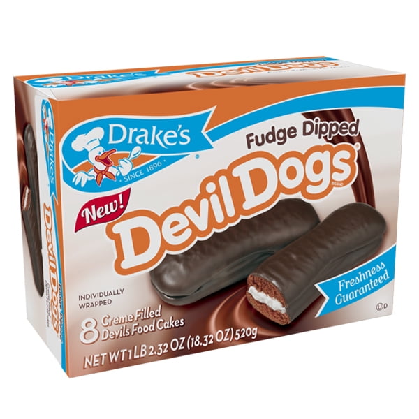 Drake's Fudge Dipped Devil Dogs 18.32 oz Boxes - Pack of 2 - Walmart.com