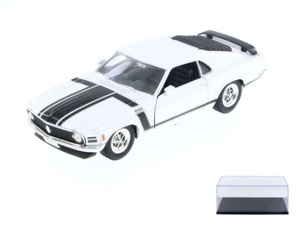 Diecast Car & Display Case Package - 1970 Ford Mustang, White - Welly ...