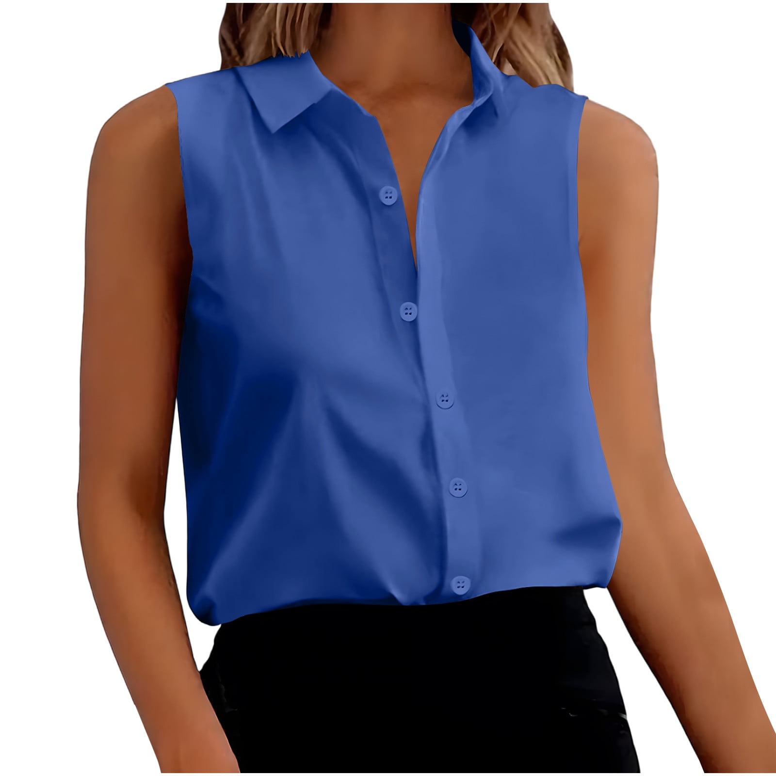 Click here for Besolor Womens Sleeveless Button Down Shirts Colla... prices