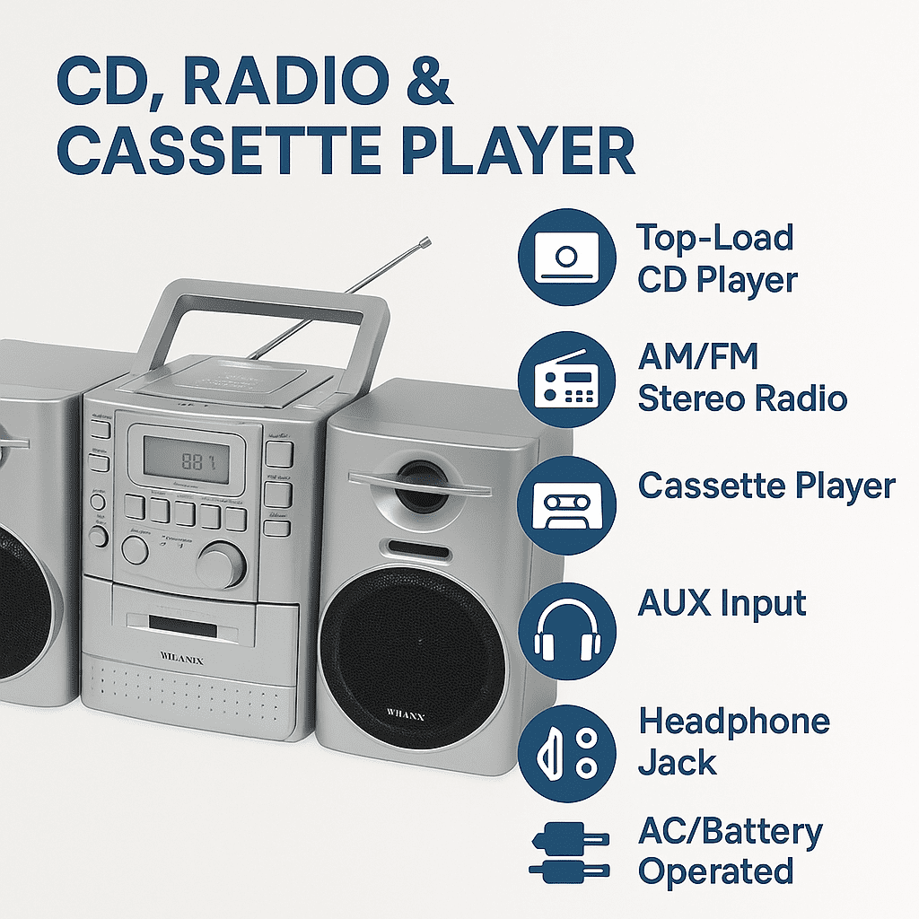 Portable Stereo System with Cassette/ Recorder, Top Nepal | Ubuy