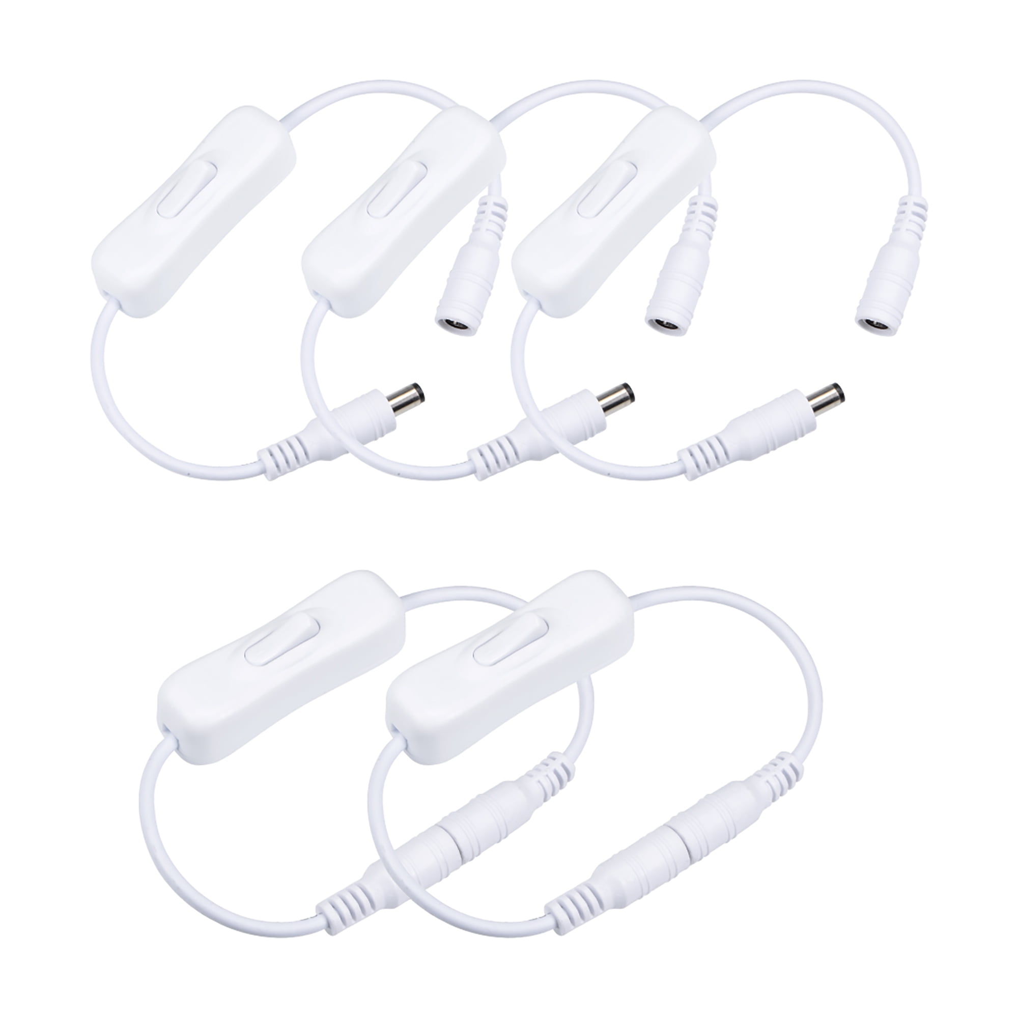 Uxcell DC 12V Inline Rocker Switch w 5.5x2.1mm DC Jack Male to Female ...