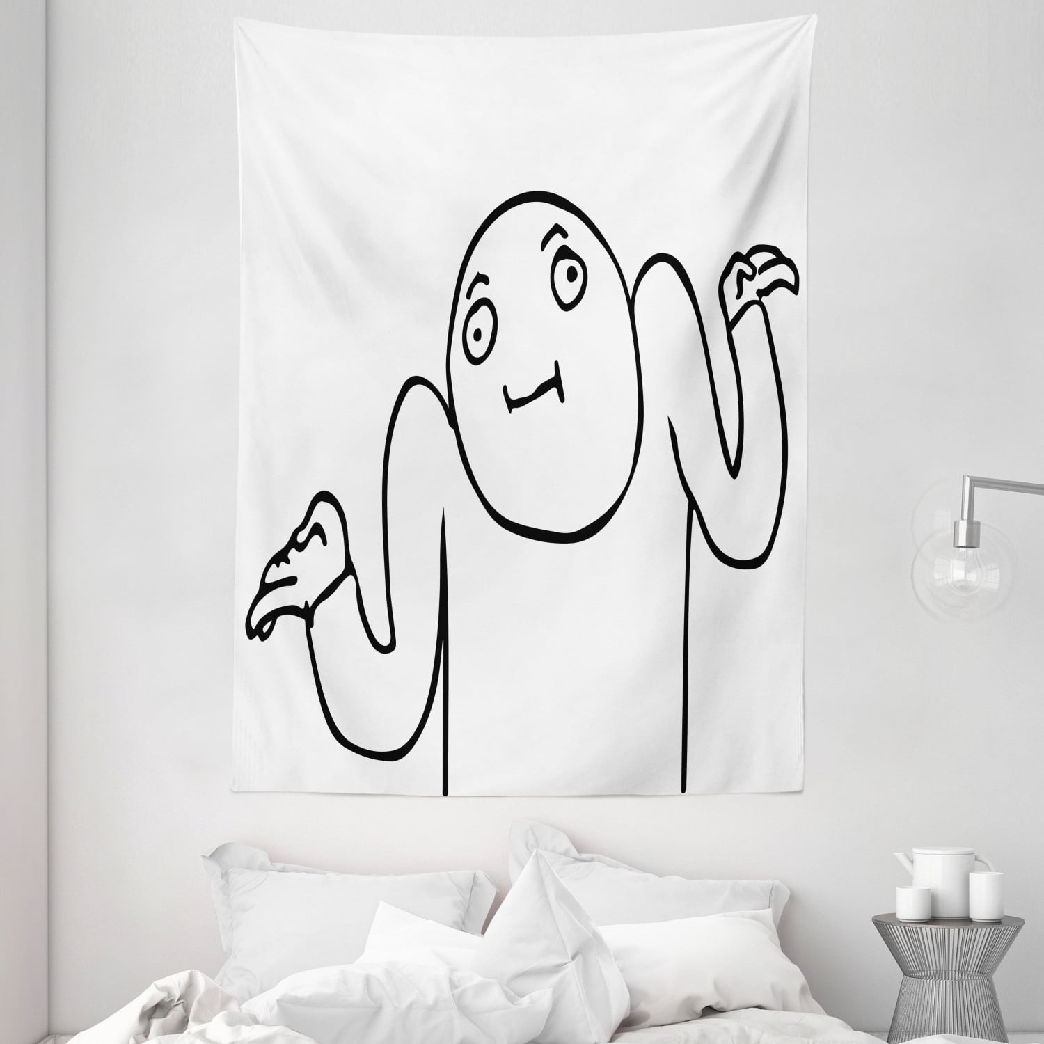 Humor Decor Tapestry, Whatever Guy Meme Confusion Gesture Label ...