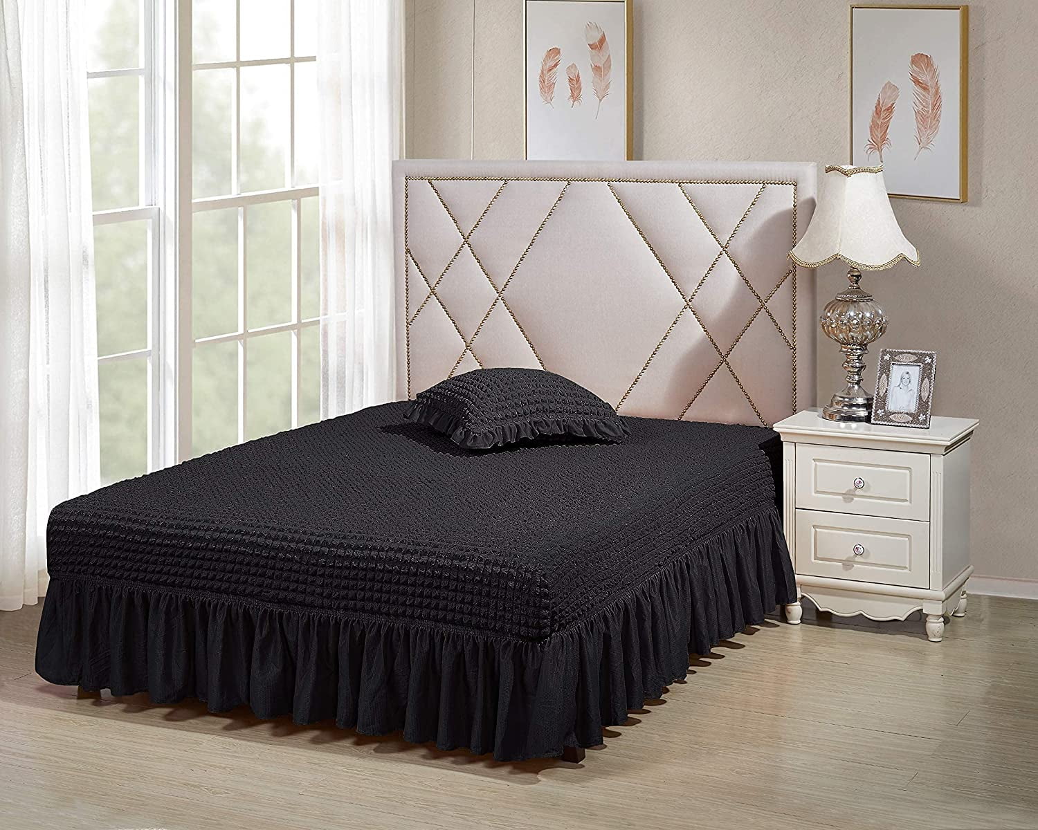 Wyndon Classic Ruffled Stretchable Bed Skirt | Luxury Bedding Box ...