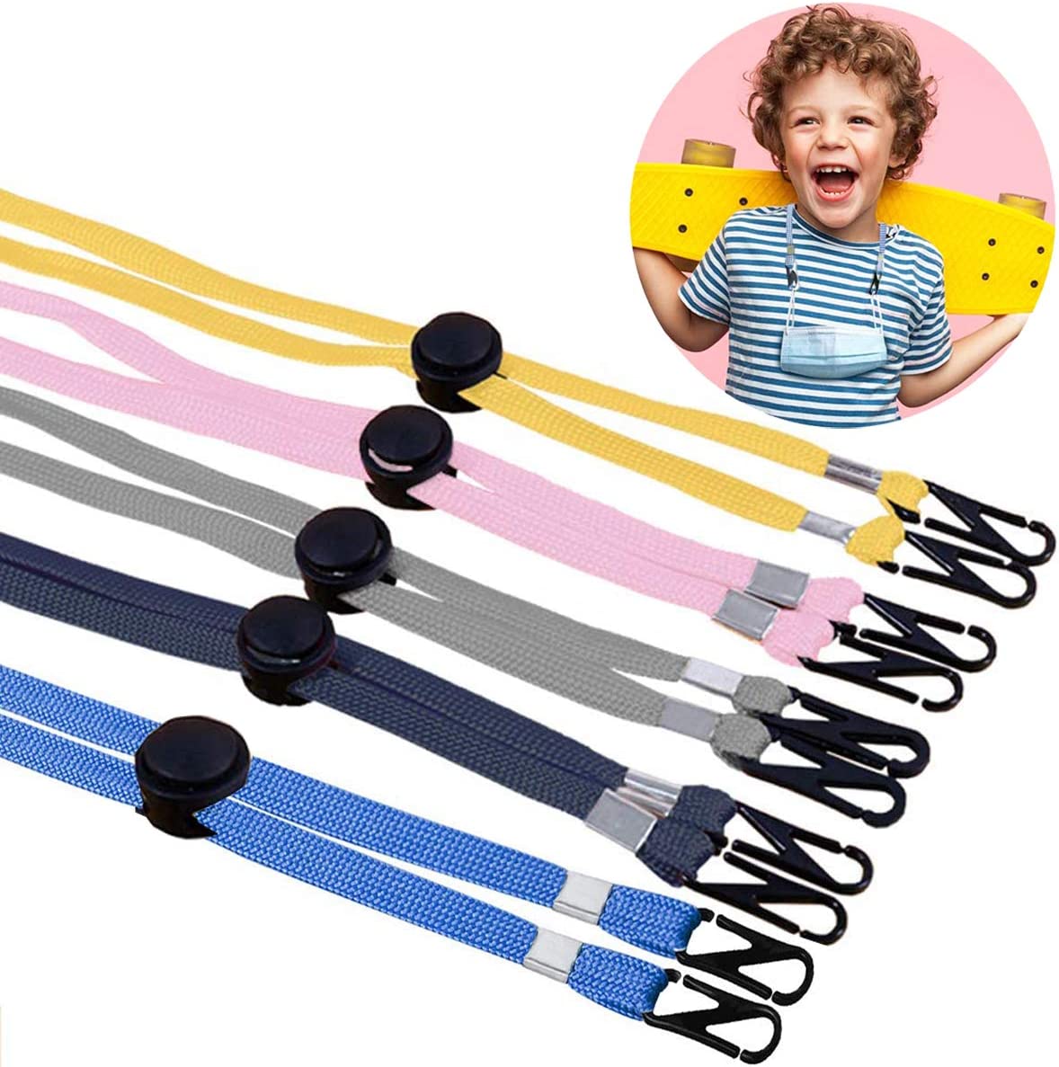 Face Mask Lanyard Strap Adjustable Mask Holder Ear Saver Around the ...