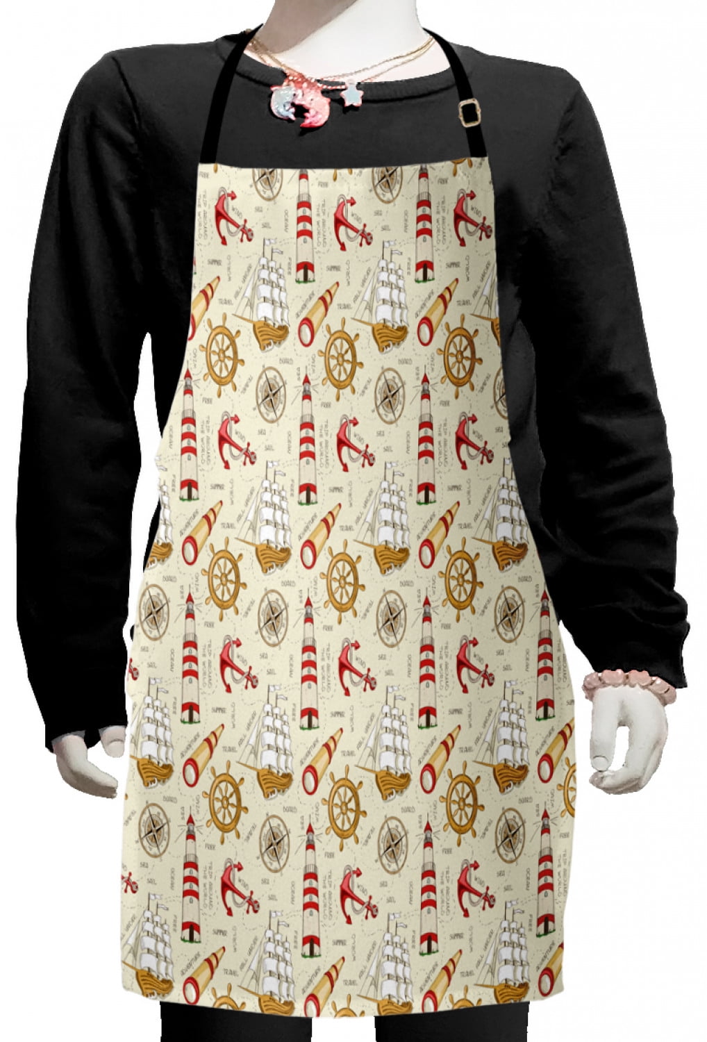 Nautical Kids Apron, Marine Elements Nostalgic Properties Wind Fall ...