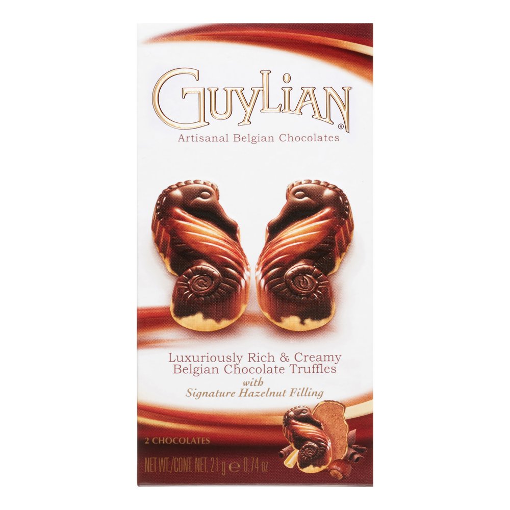 Guylian Belgian 2-Piece Seahorse Chocolate Truffles, Signature Hazelnut ...