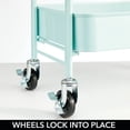 mDesign Small Bathroom Movable 3-Tier Metal Rolling Utility Storage ...