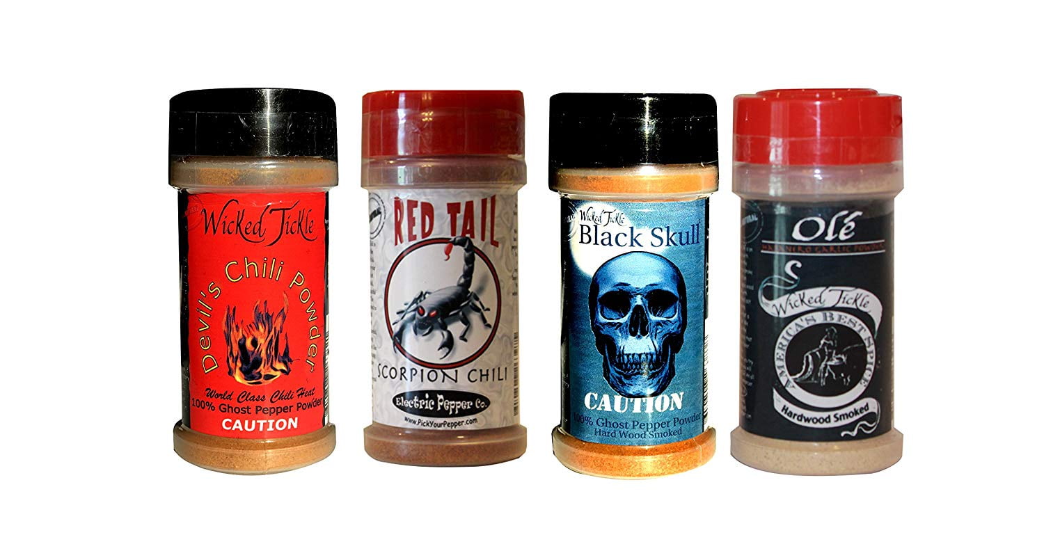 Chili Powder Gift Set Ghost Pepper Scorpion Habanero Hot Chili Spice 4 ...