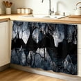 Abstract Crack Cabinet Curtains 28" W x 51" L, Black Gray Cracked Earth ...