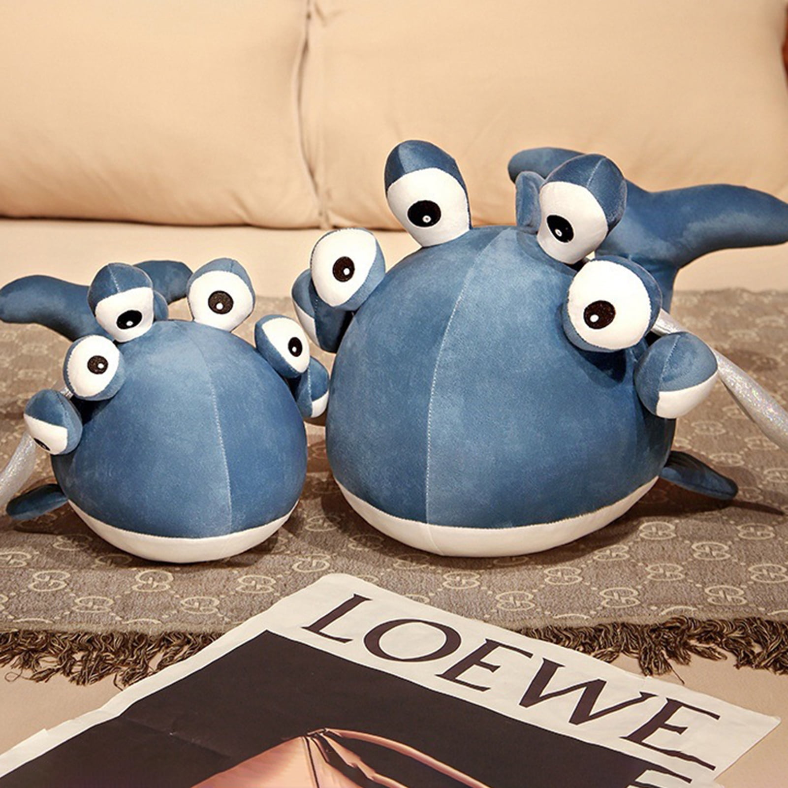 30/40cm Fish Plush Toy Multi-Eyed Blue Whale Soft Cute Animal Doll ...