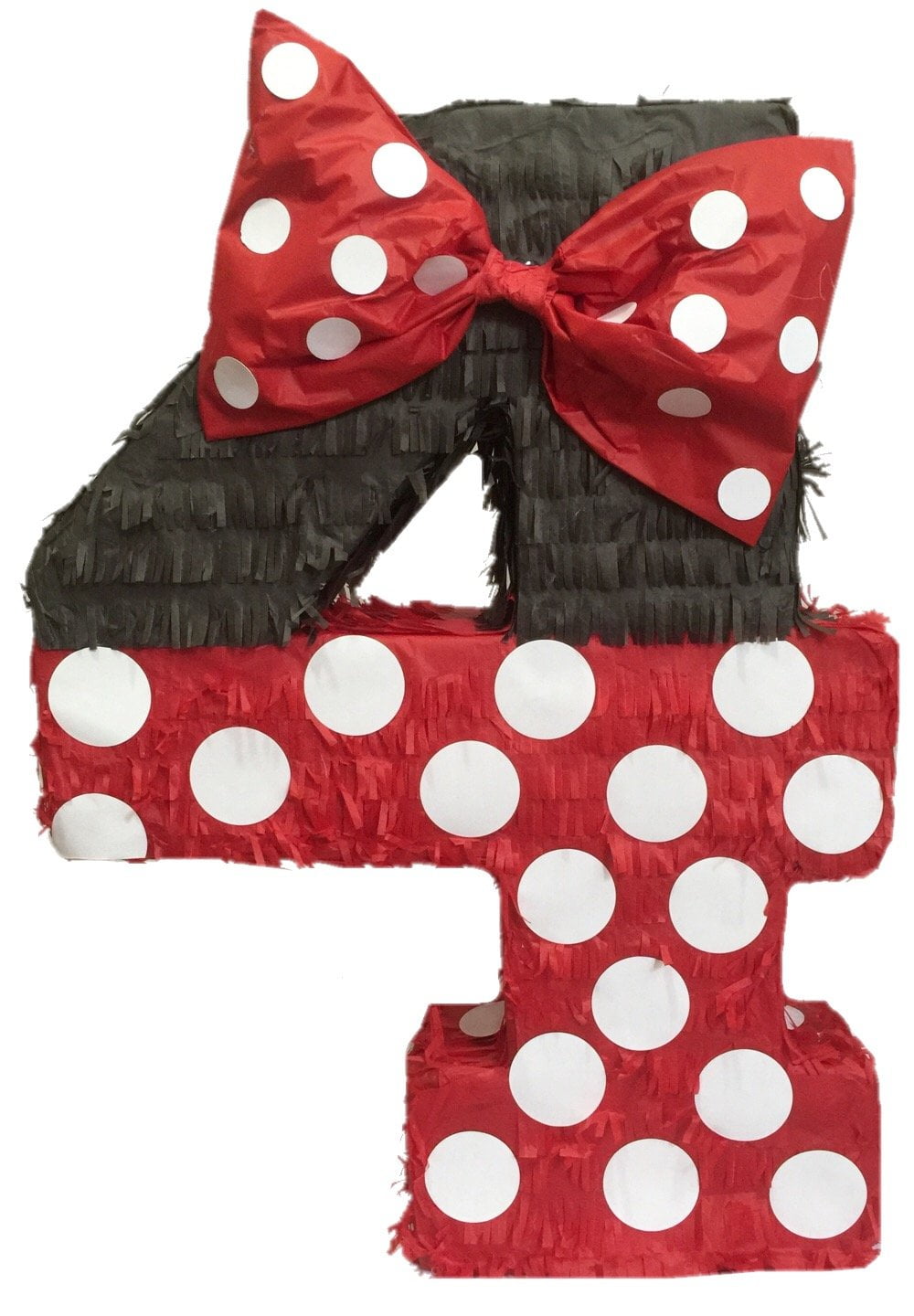 APINATA4U Red & Black Number Four Piñata 20" Tall - Walmart.com