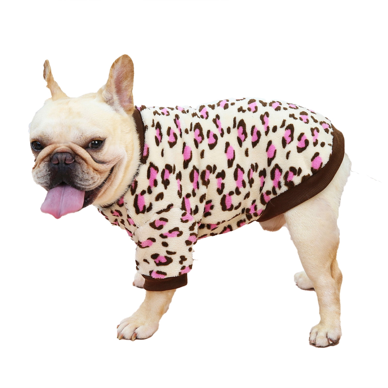 Shulemin Pet Sweater Leopard Pattern Good Elasticity Pet Dogs ...
