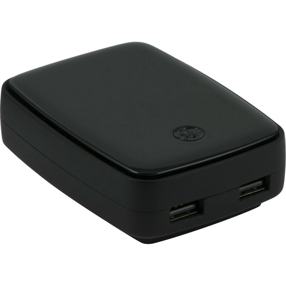 GE 2 USB Port Desktop Charger with 6 Ft. Extension Cord, black ...
