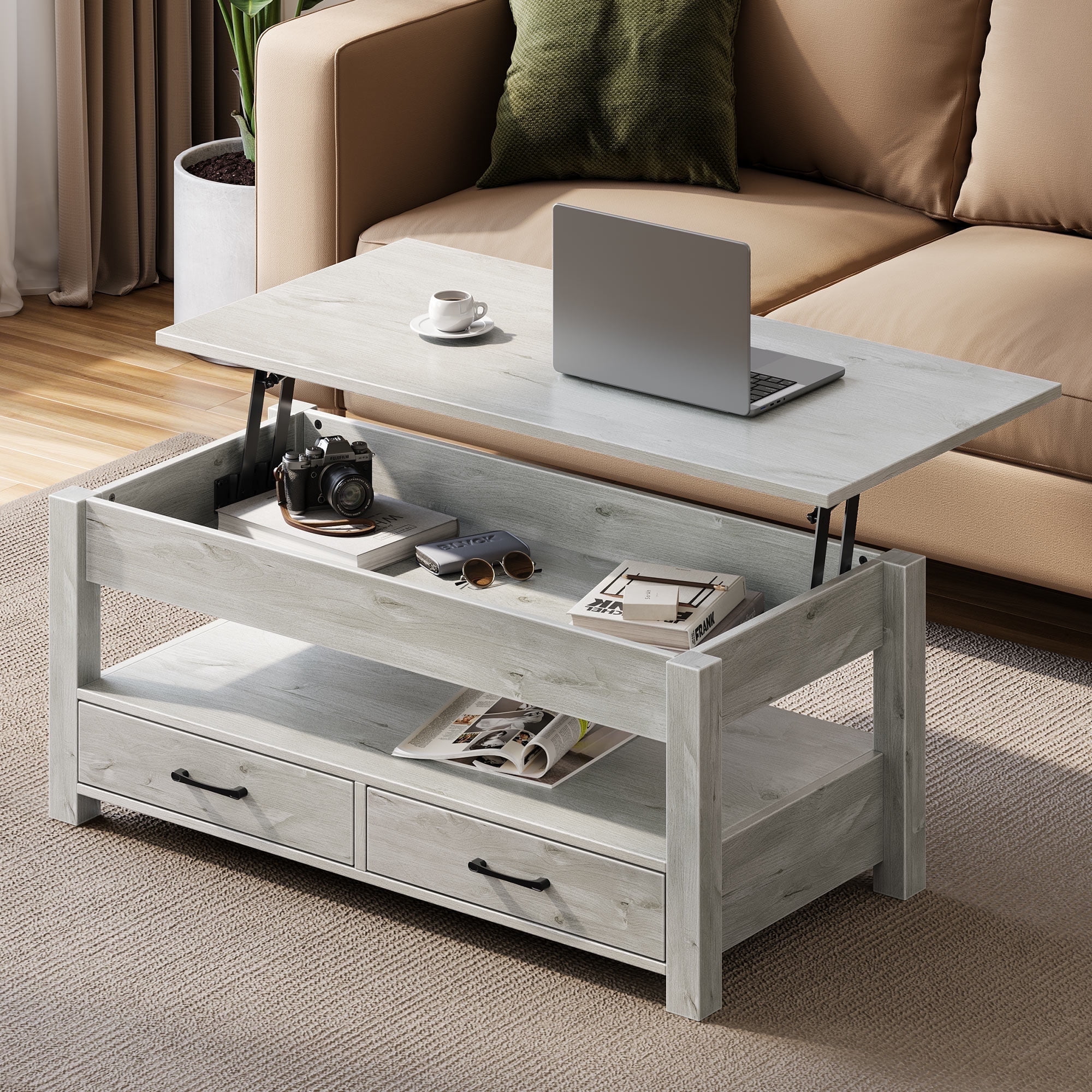 Click here for Greenstell Lift Top Coffee Table With 2 Drawers 39... prices