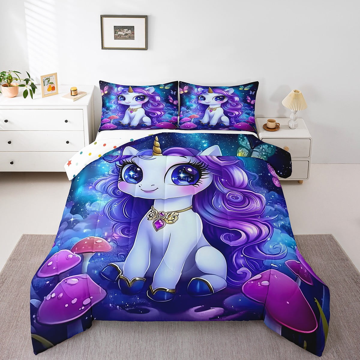 Click here for Yst Cartoon Unicorn Kids Comforter Set For Kids Bo... prices