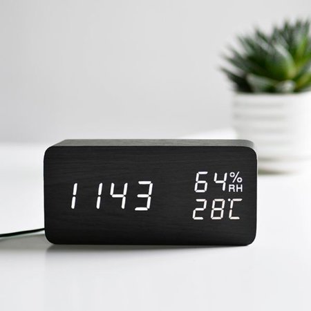 LED Sonic Modern LED Bamboo Wooden Alarm Clock; LED Alarm Clock; Clock ...