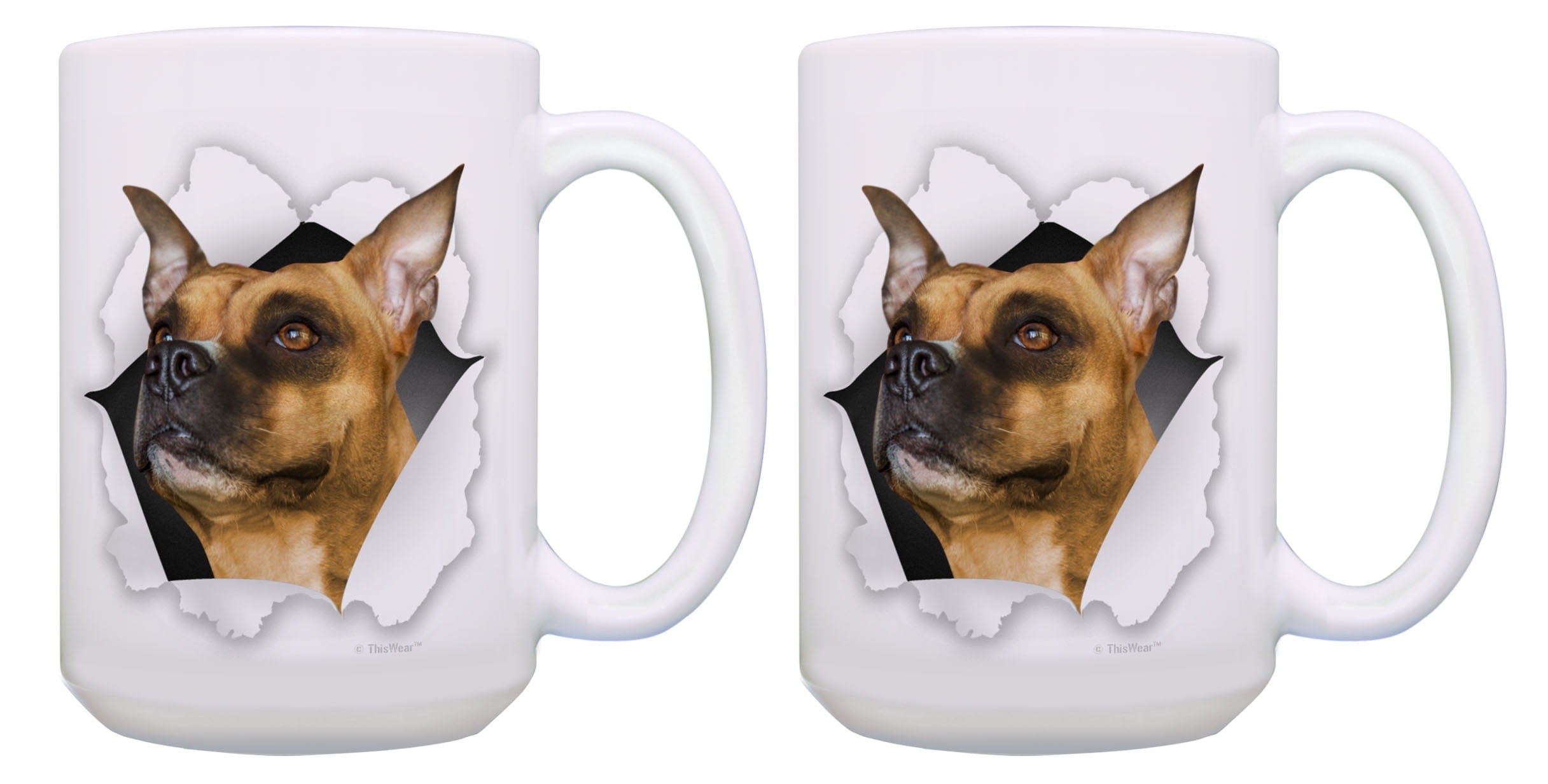 ThisWear Boxer Mug Set Cute Boxer Novelty Gift Boxers Mugs 2 Pack Gift ...