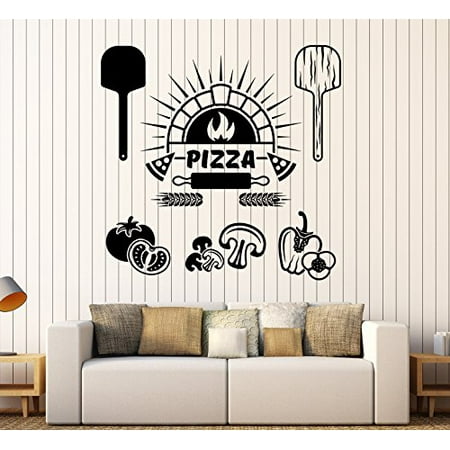 Vinyl Wall Decal Pizza Italian Restaurant Cooking Stickers Large Decor ...