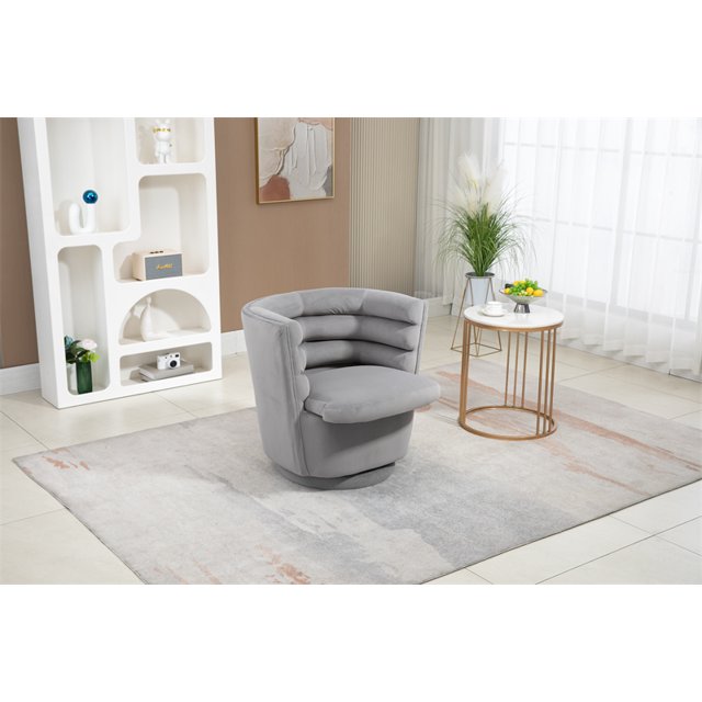 Swivel Barrel Chair, Modern Velvet Chair with Storage and Backrest ...