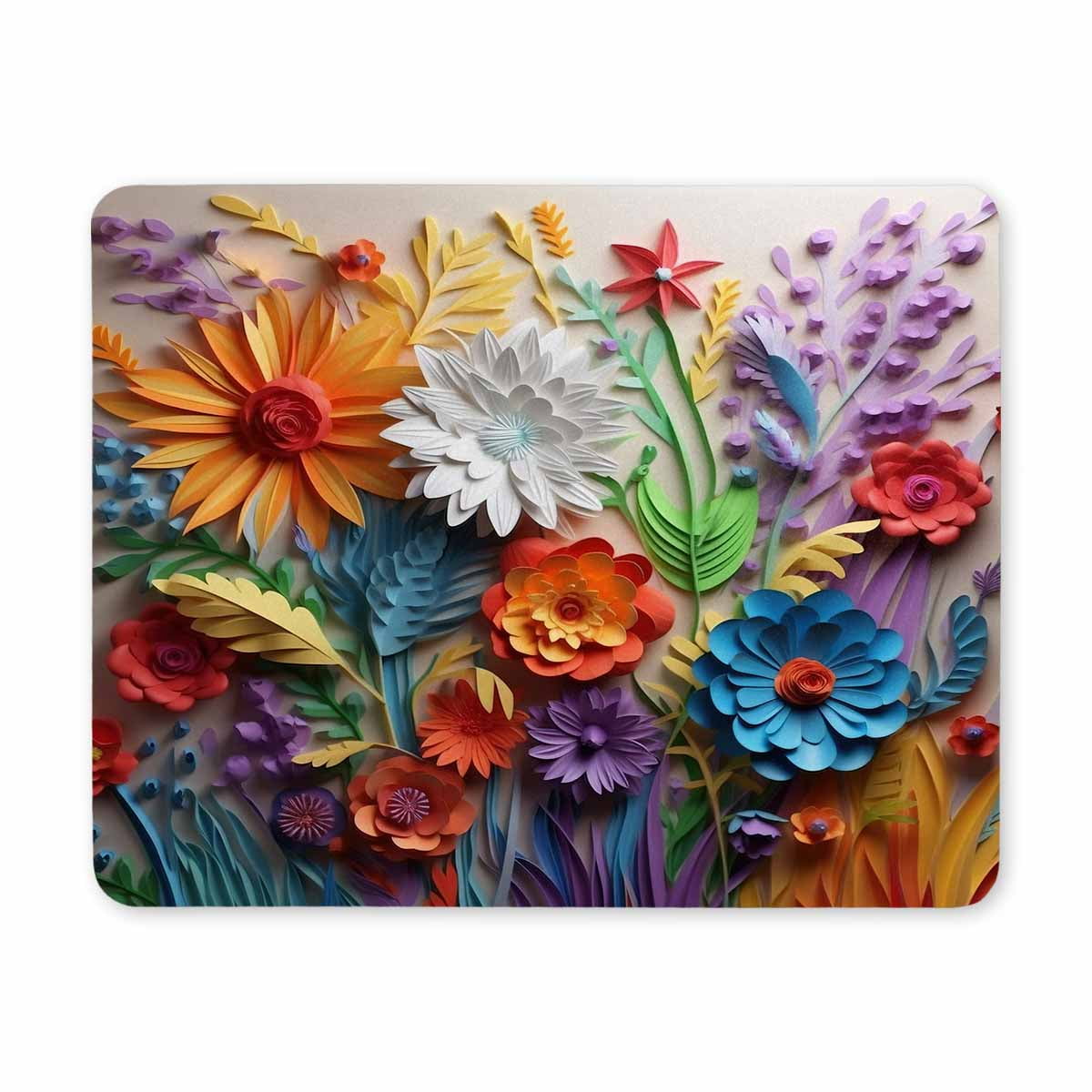 Blooming Flowers Mouse Pad, Wildflowers Floral Mouse Mat with ...