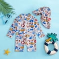 Boys Long Sleeve Swimwear Toddler Piece Swimsuit Hood Upf 50+ Sun ...
