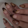 24 False Nails French Inspired Zebras Pattern Embossed Cats Eye ...