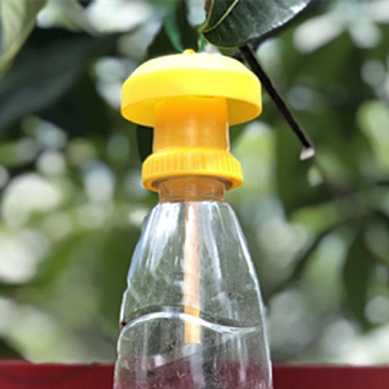 Buy TONKBEEY Yellow Plastic Fly Trap Killer Cap Fly Drosophila Trap ...