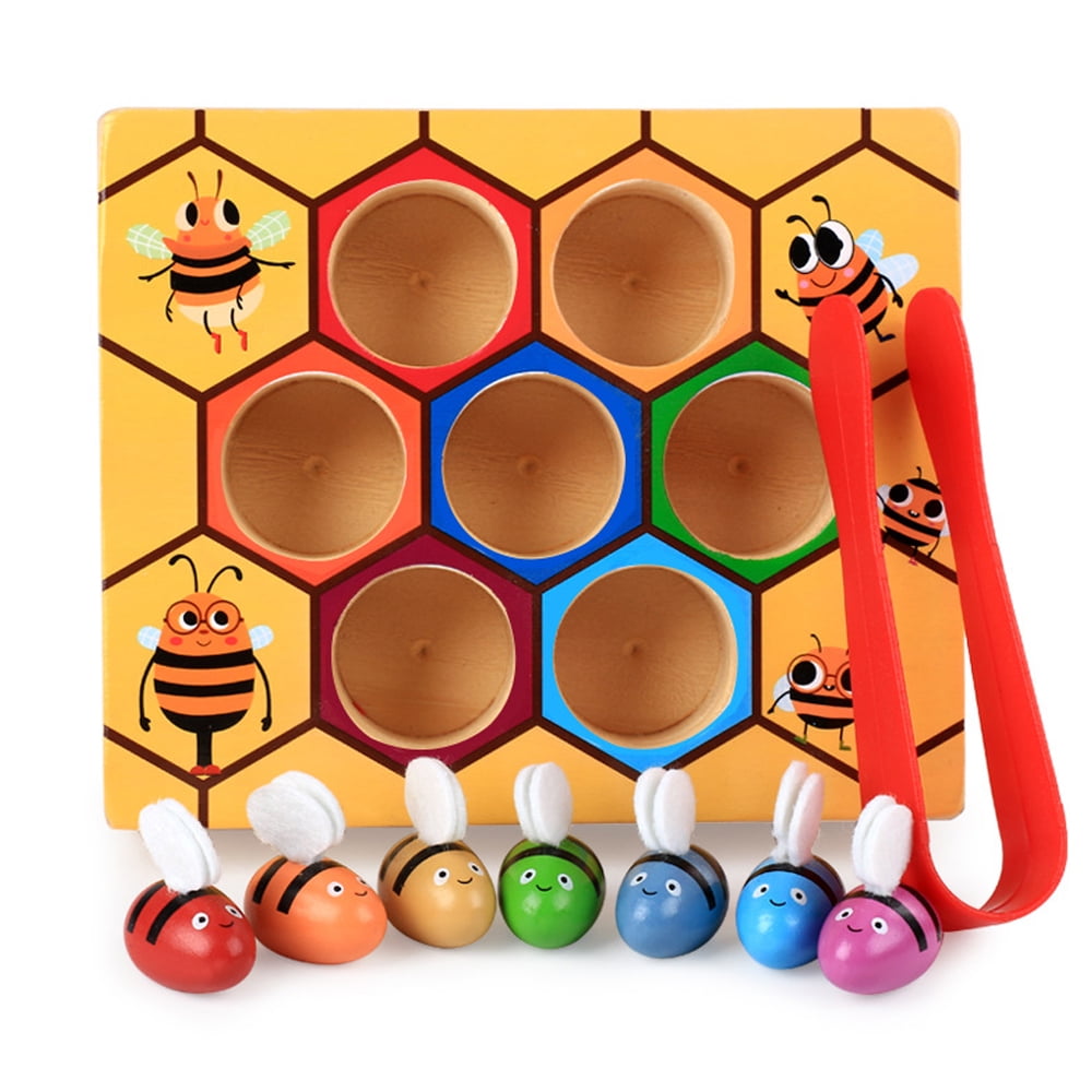 Homgeek Souptoys Grab The Little Bee Wooden Toy Honeycomb Toy Wooden ...