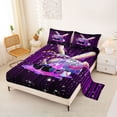 Castle Fairy Purple Baseball Helmet Bat Bed Sheets 4-Piece, Gradient ...