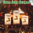 Christmas Flameless LED Flickering Candles, Real Wax, Gold Deer, 3 Pack ...